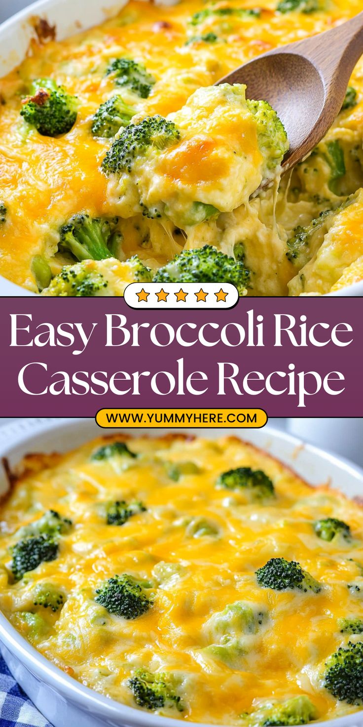 Broccoli Rice Casserole Recipe - YummyHere