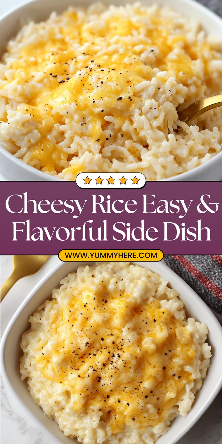 Cheesy Rice Recipe - YummyHere