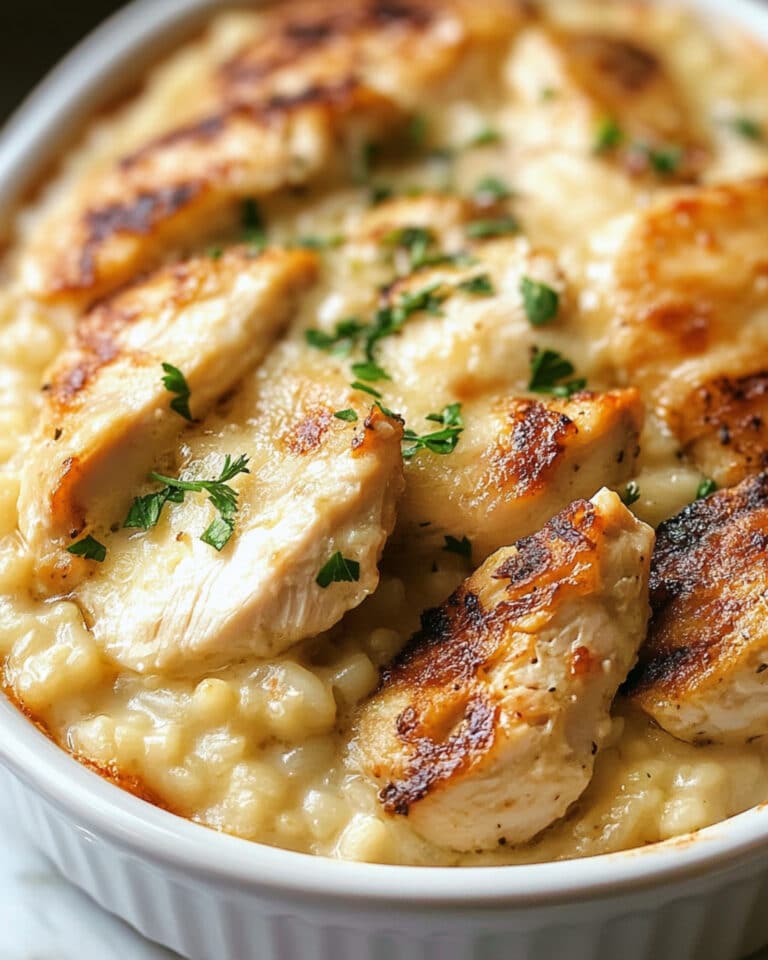 Cheesy Chicken Risotto Recipe - YummyHere