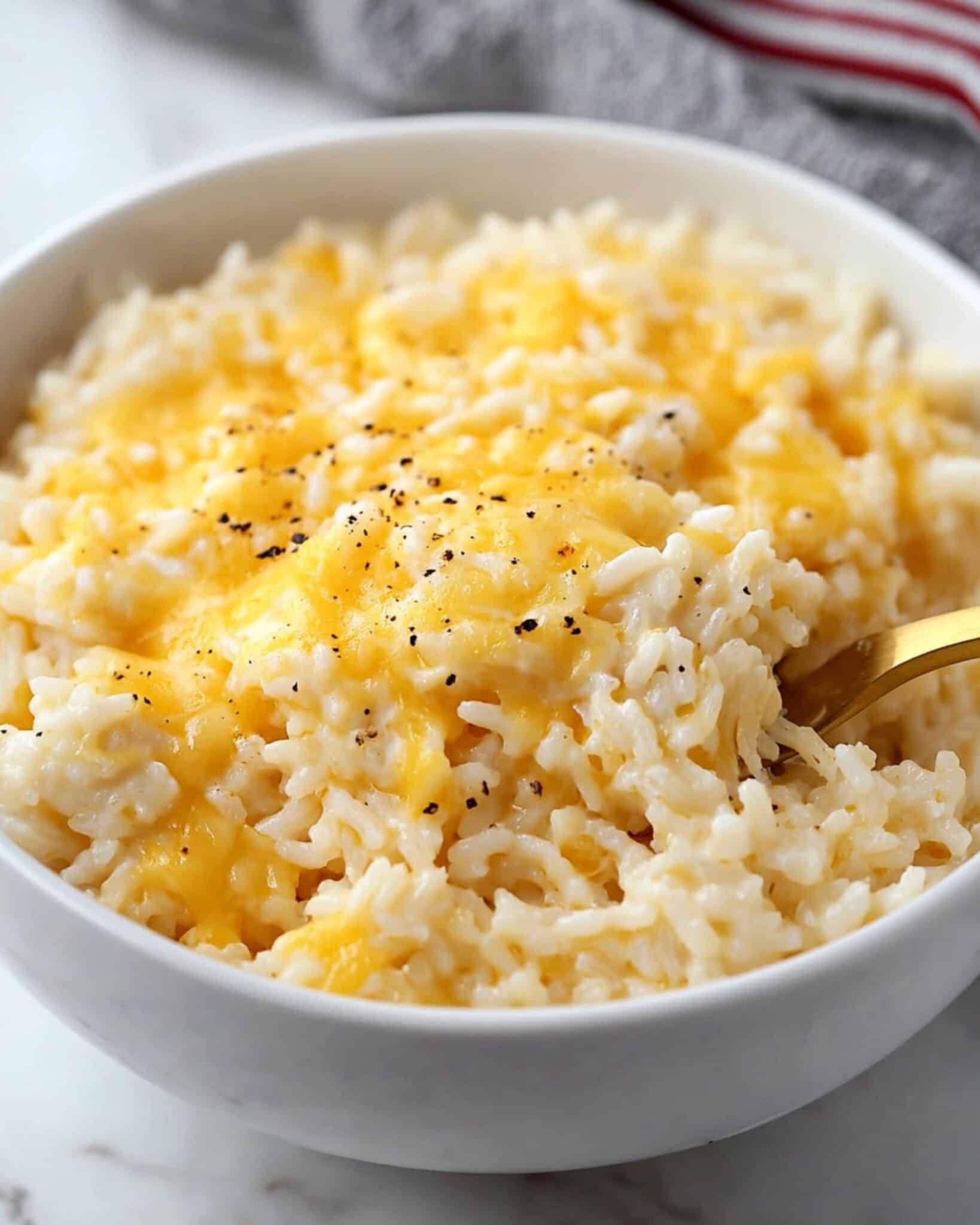 Cheesy Rice Recipe - YummyHere