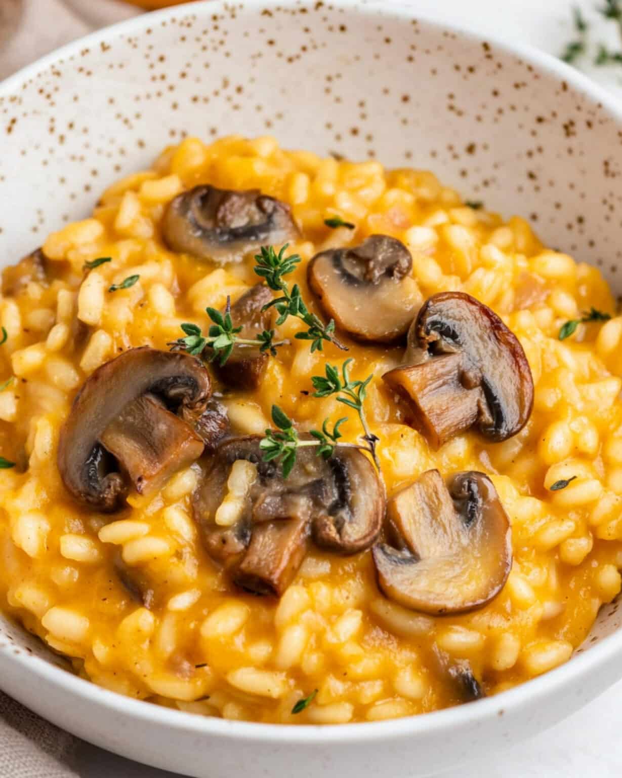 Instant Pot Pumpkin Mushroom Risotto Recipe - YummyHere