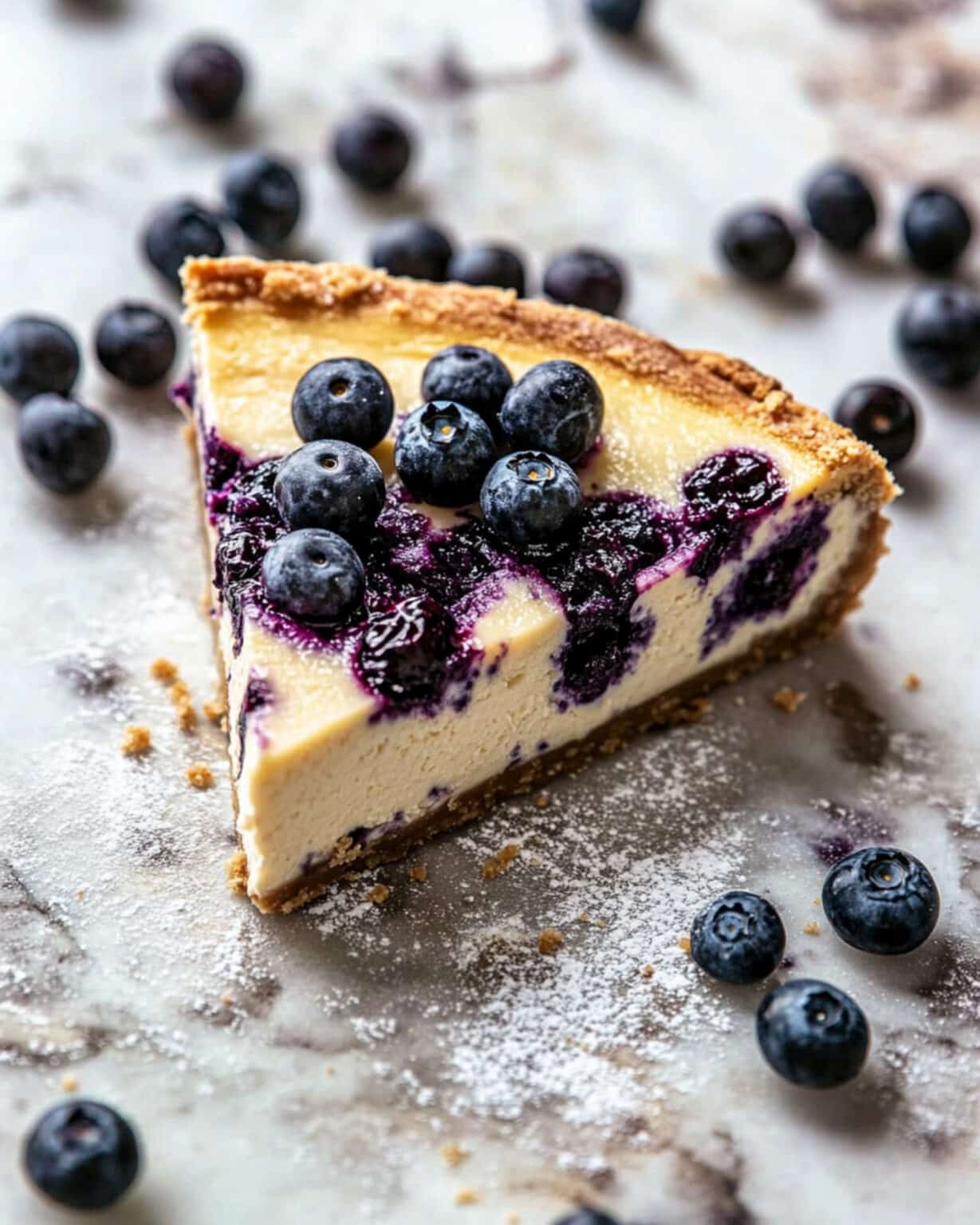 Simple Blueberry Basque Cheesecake Recipe - YummyHere