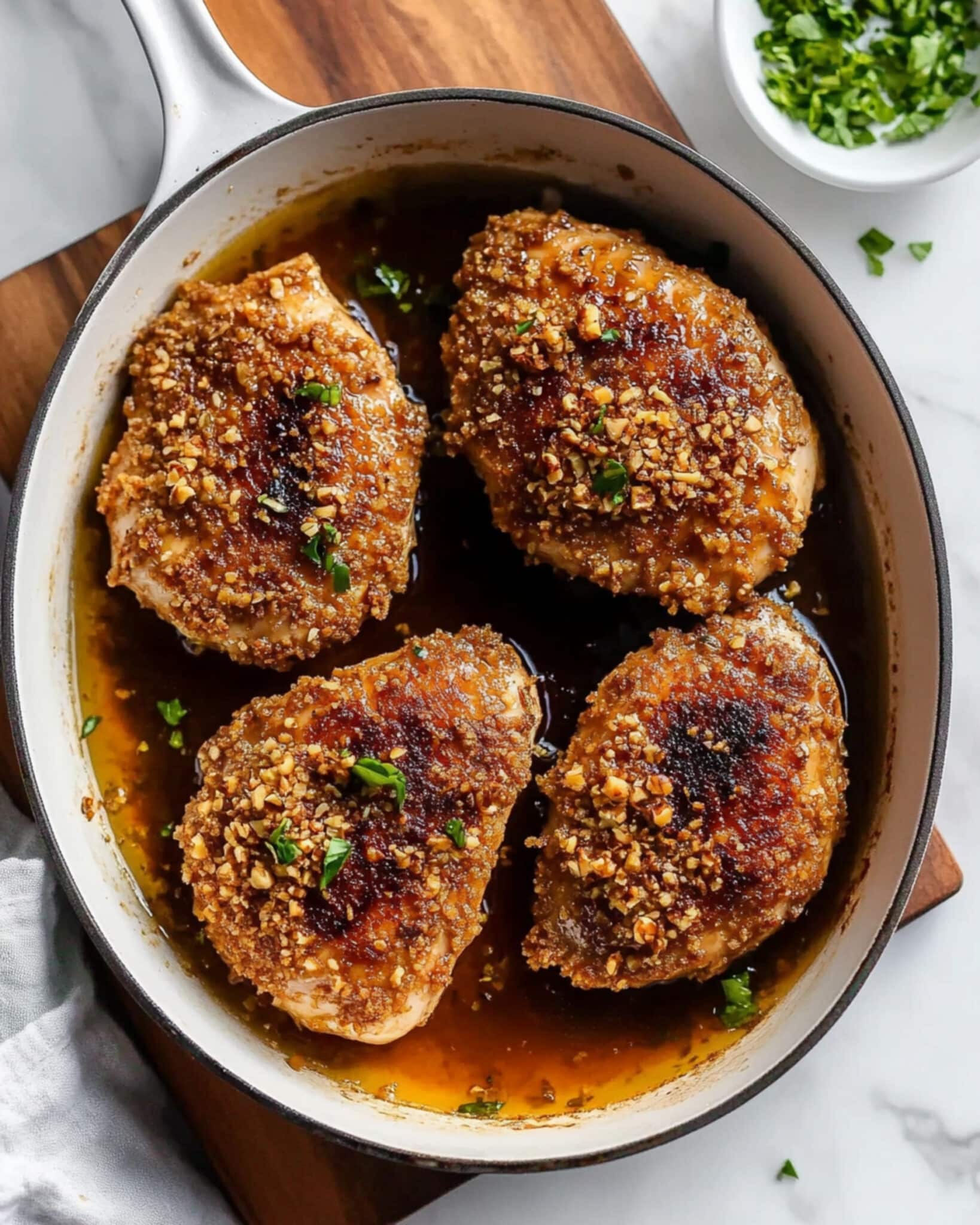 Walnut-Crusted Chicken Recipe - YummyHere