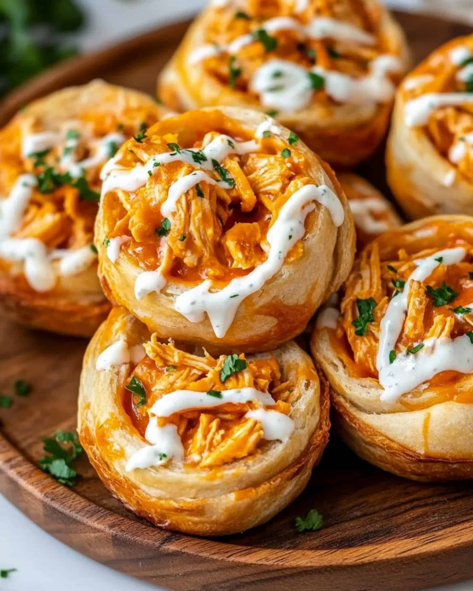 Buffalo Chicken Roll Ups Recipe - YummyHere