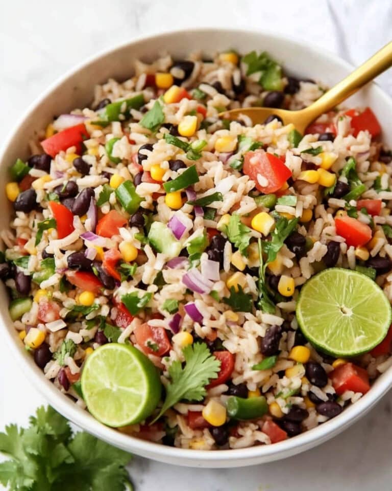 Cowboy Rice Salad Recipe - YummyHere