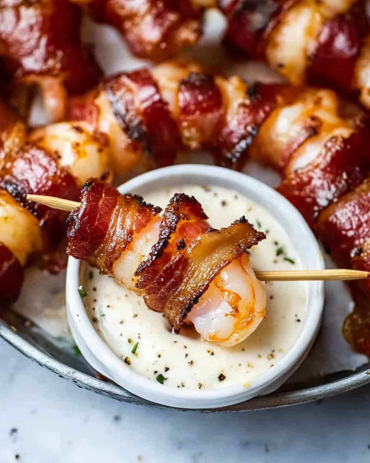 Easy Bacon Wrapped Shrimp Appetizer Recipe - YummyHere
