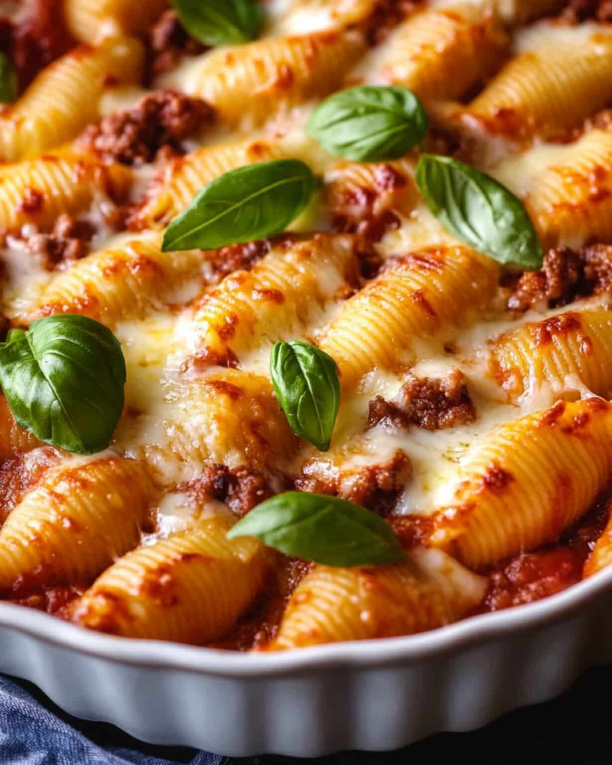 Irresistible Stuffed Shells with Meat Recipe - YummyHere
