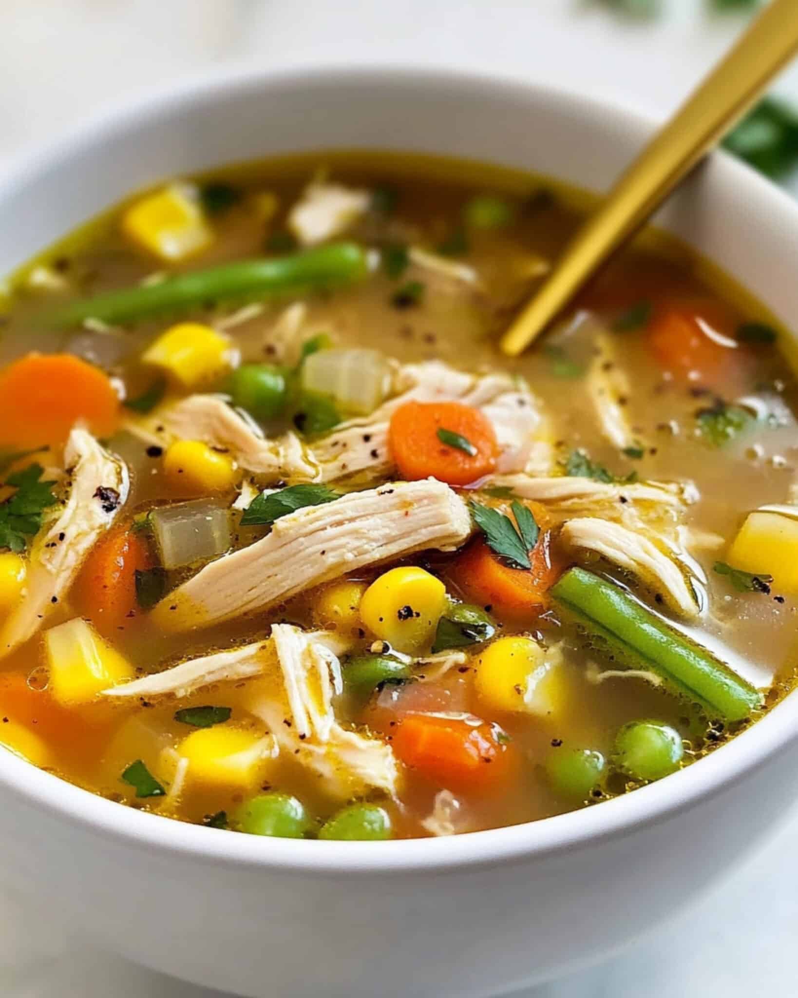 Chicken Vegetable Soup Recipe - YummyHere
