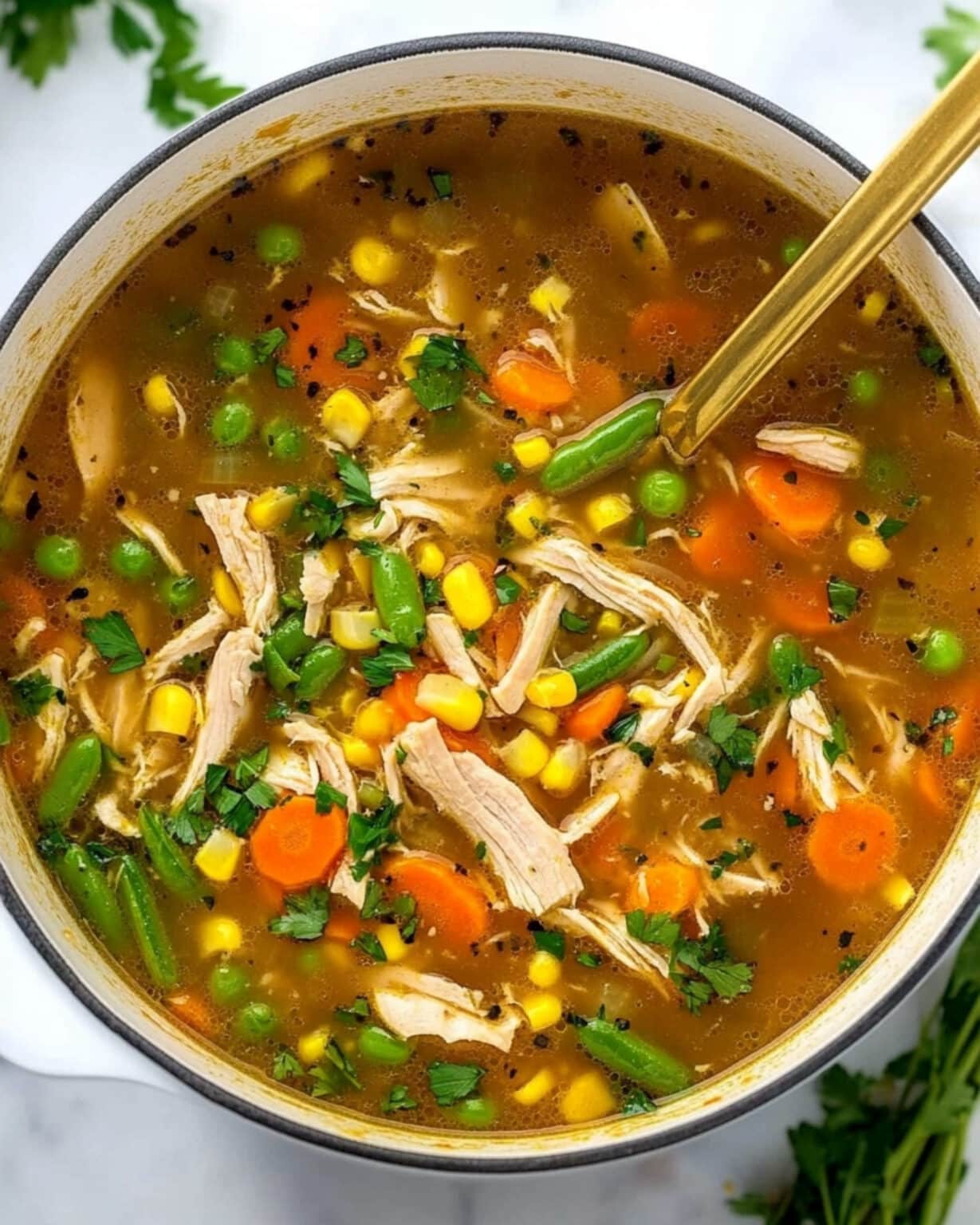 Chicken Vegetable Soup Recipe - YummyHere