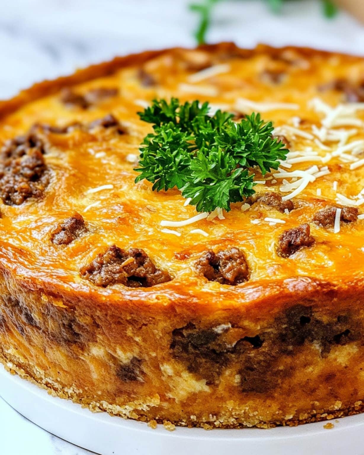 Impossible Cheeseburger Pie Recipe - YummyHere