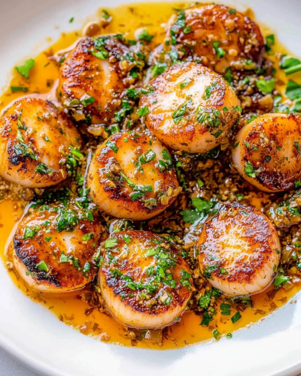 Pan Seared Garlic Butter Scallops Recipe - YummyHere