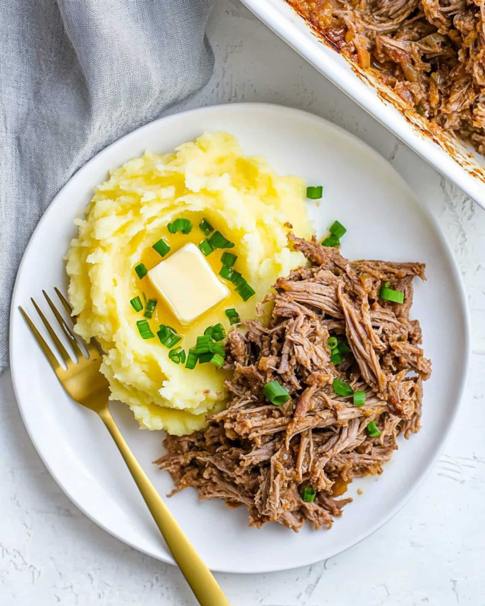 Slow Cooker Shredded Beef Recipe - YummyHere