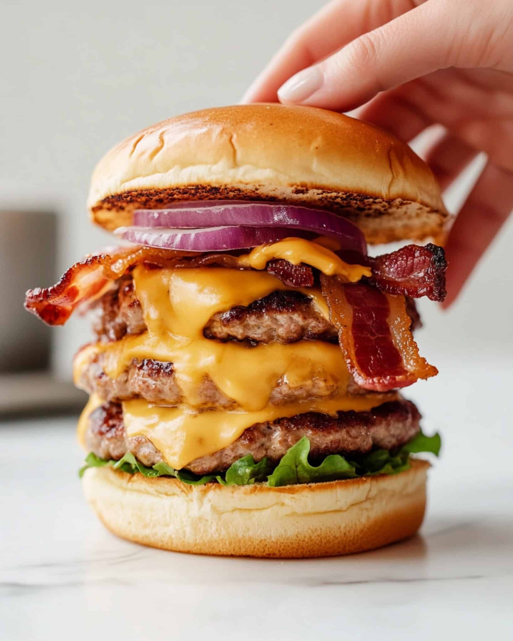 Smash Chicken Burger Recipe - YummyHere