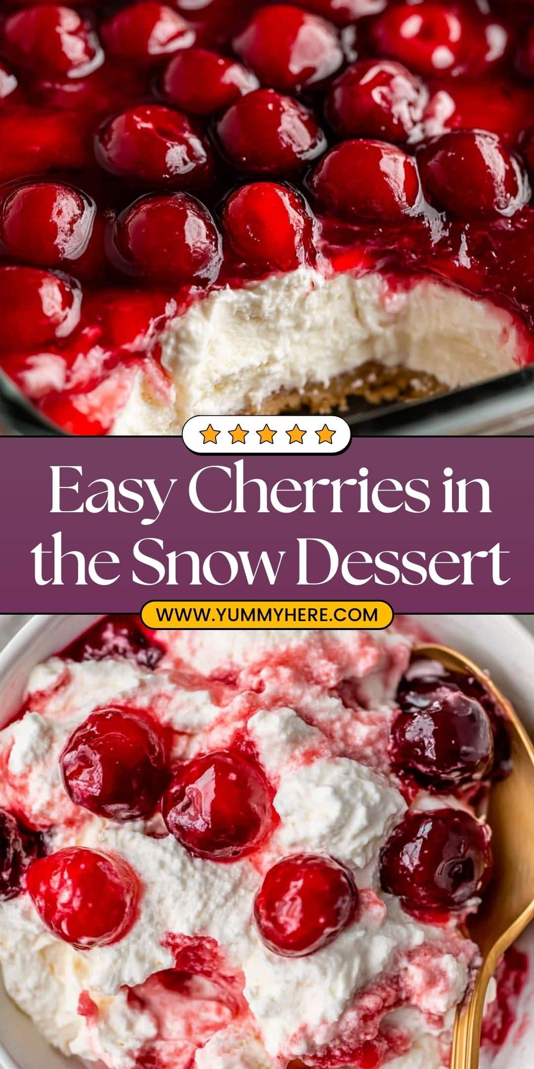 Cherries in the Snow Dessert Recipe - YummyHere