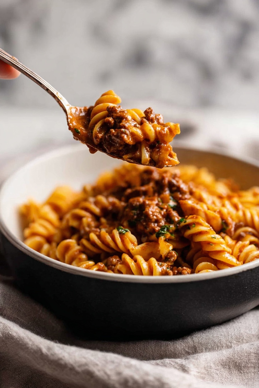Creamy Tomato Beef Pasta: Quick, Hearty One-Pot Dinner