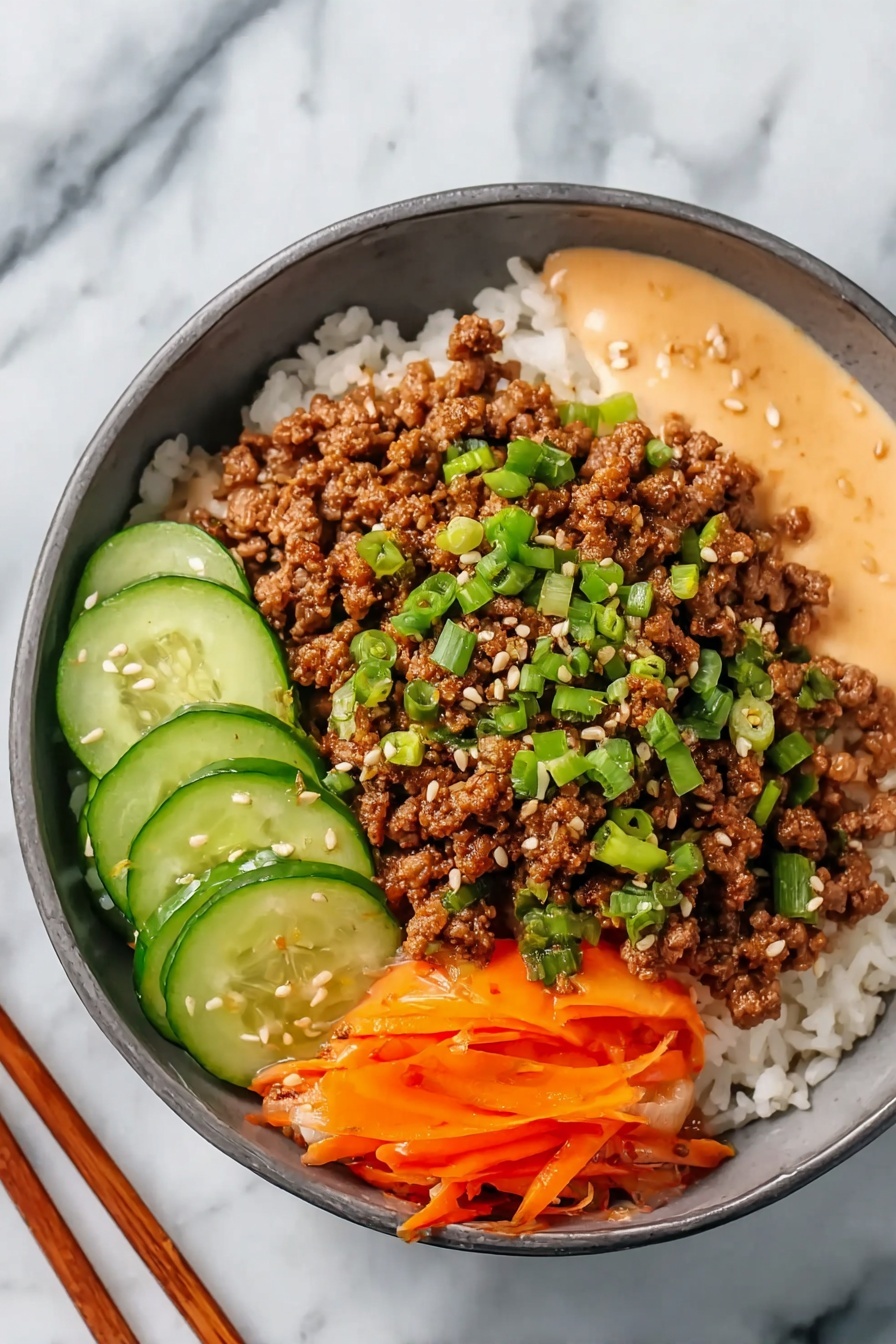 Korean Beef Rice Bowls with Gochujang Mayo | Quick & Flavorful