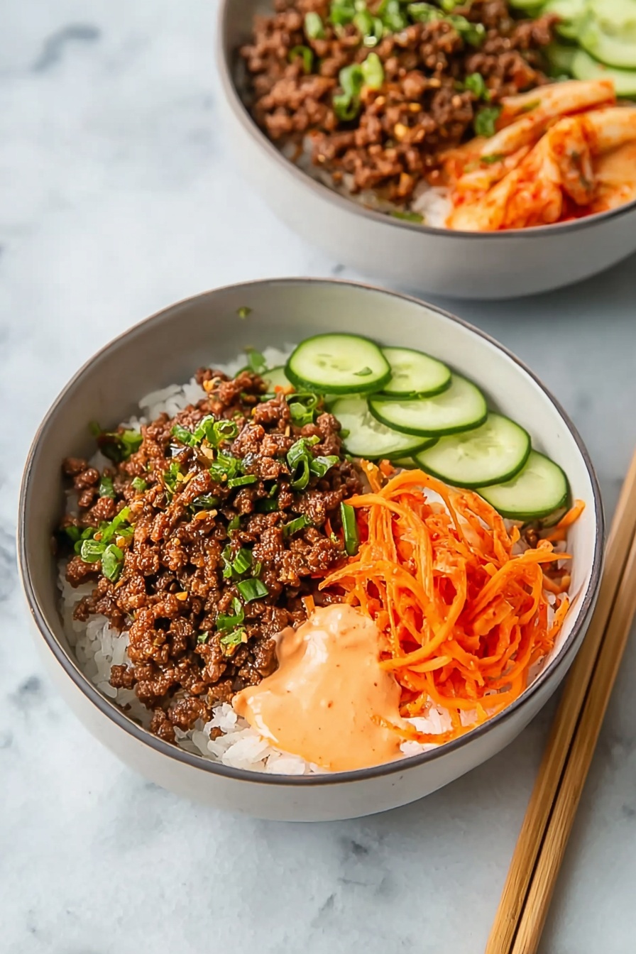 Korean Beef Rice Bowls with Gochujang Mayo | Quick & Flavorful